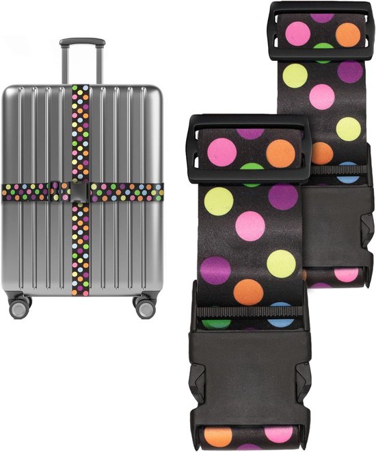 Kofferriem met Polka Dots – Unieke Kofferband voor Veiligheid en Herkenbaarheid | bol