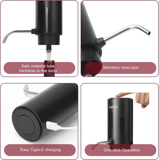 Elektrische Wijnbeluchter en Dispenser - Verbeter de Smaak van Rode en ...