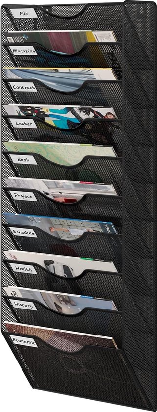Goodivery ® 10 vakken krantenhouder muur, gaas brochurehouder muur ...