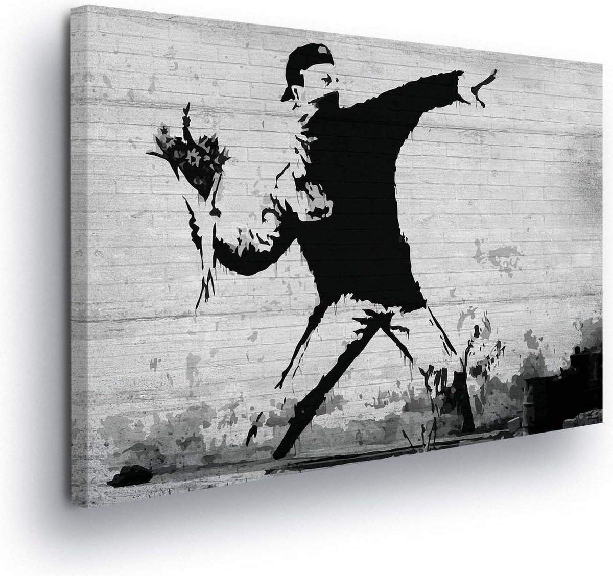 Banksy Rage Flower Thrower Impression sur toile 100 cm x 75 cm | bol.com