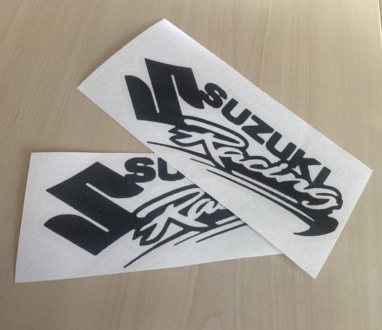 suzuki motorsticker autosticker muursticker zwart set van 2 18x7 | bol