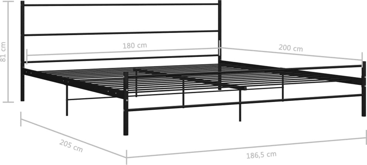 Furniture Limited - Bedframe metaal zwart 180x200 cm | bol.com