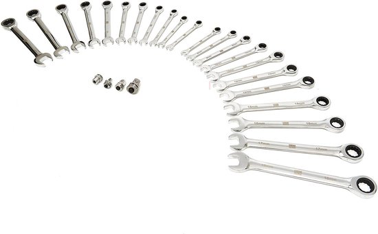 HBM 23 Delige Professionele Ring, Ratel, Steeksleutelset Metrische en ...