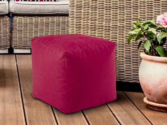 SVJ Poef Vierkant - 45 x 45 x 45 cm - Nylon - Rood | bol.com