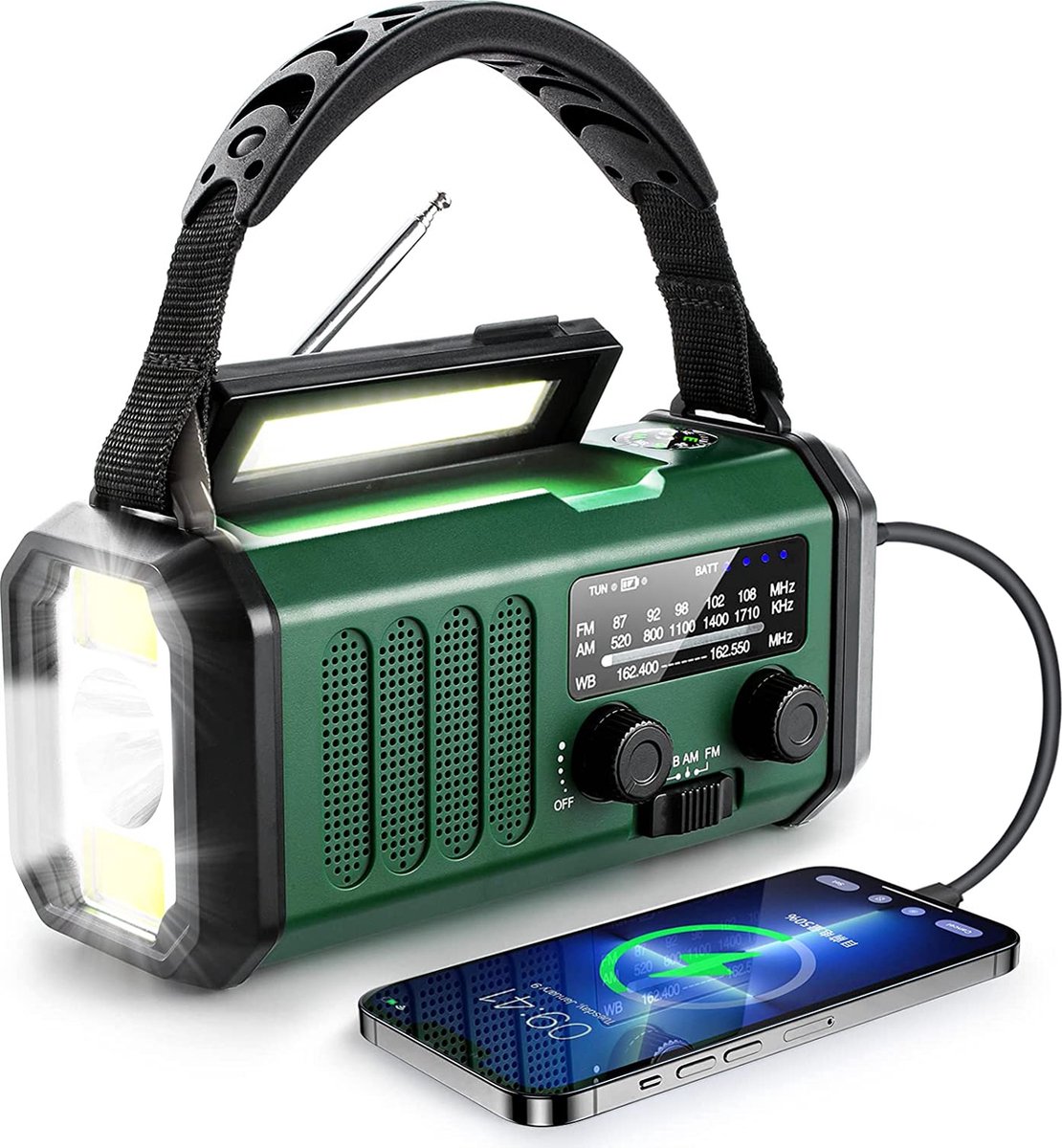 BOTC Radio - Draagbare noodradio - Powerbank 10000 mAh- FM Radio ...