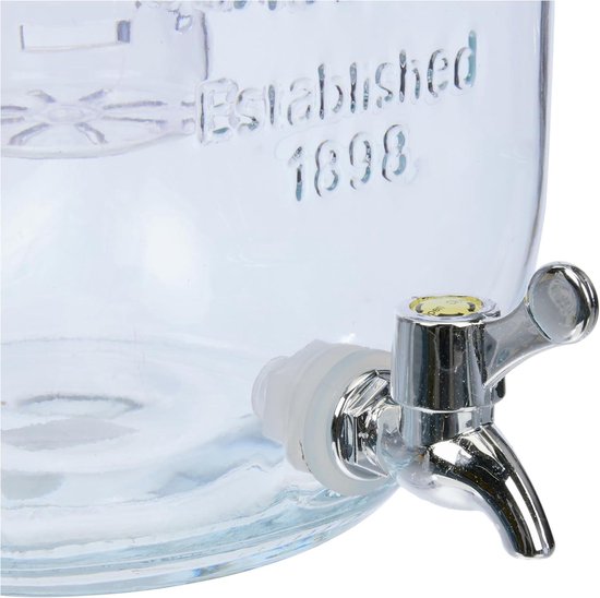 Home Made Beverage Dispenser Can with Tap Infuser 7 liters Glass ...