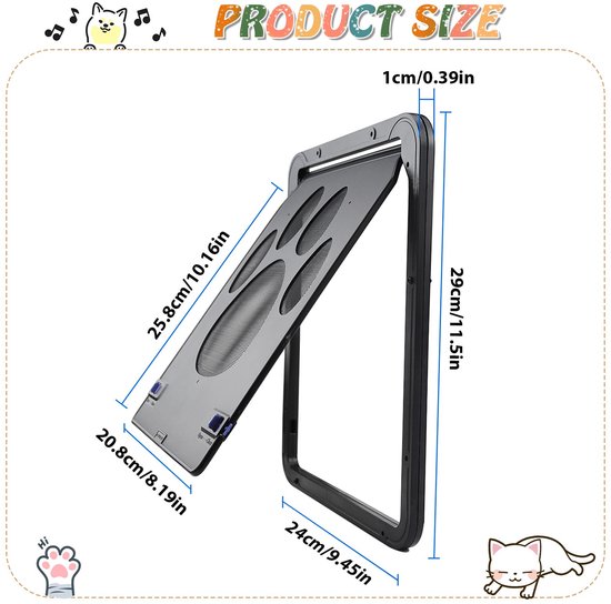 Ibenzoa® Klapdeur Met Magnetisch Sluitmechanisme Voor Huisdieren In ...