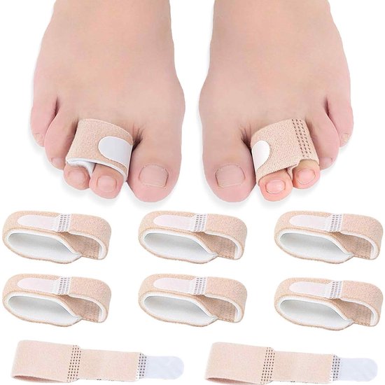 Set van 8 hamertenen-spreiders, correctoren en spalk teenbandages voor ...
