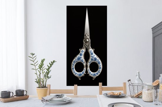 Muurstickers - Sticker Folie - Schaar - Delfts blauw - Zwart - 60x120 ...