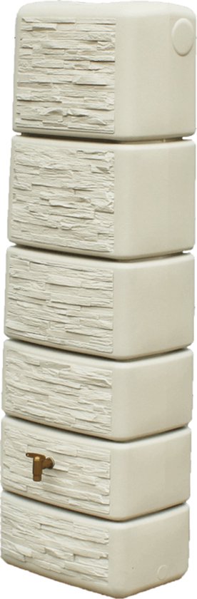 Regenton Slim - Stone Decor - 330 liter - Beige | bol