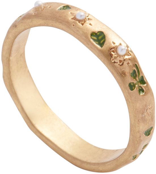 Fable England Four Leaf Clover and Pearl - Ring - Sieraad - Accessoire ...