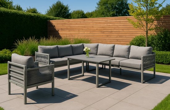 Hoek Lounge Dining Set Reims | Loungestoel Cuba | Links | Sand | bol