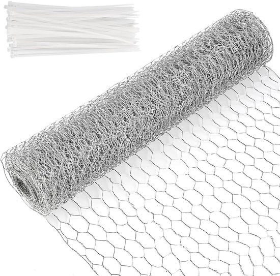 Zeskantdraad Kippengaas verzinkt 40 cm x 15 m - fijn gaas voor konijnen ...