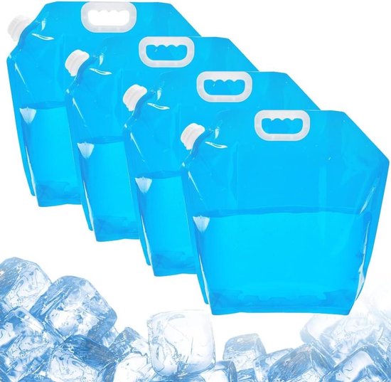 10L Water Container Bag 4 Pack - Opvouwbaar, No-Lek, Vriesbaar voor ...