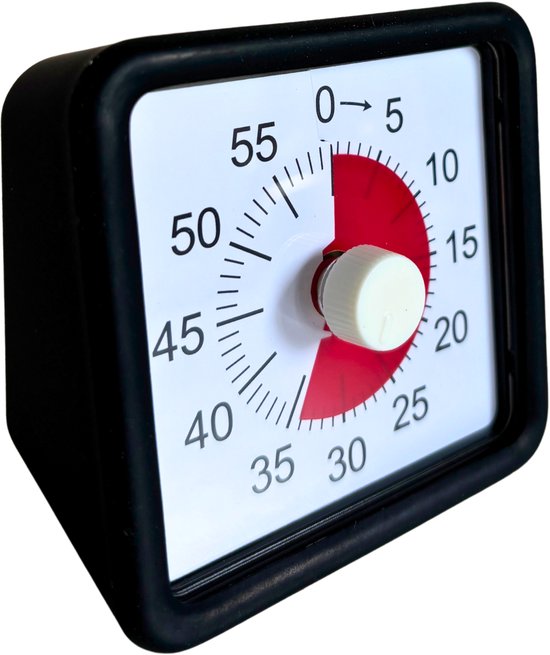 Jikkies ® - Aftelklok - 60 minuten - Zonder Tik - Zwart - Met Siliconen ...