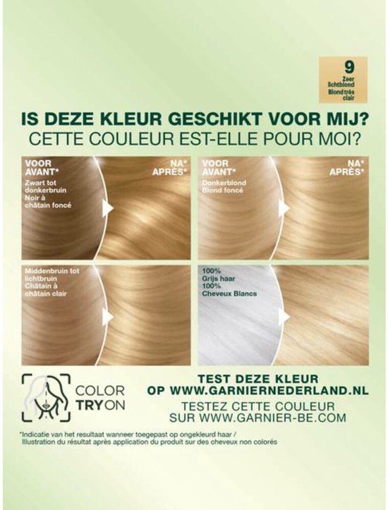 Garnier - Nutrisse Ultra Crème 9 - Haarkleuring - Zeer Lichtblond ...