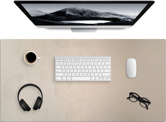 Bureau onderlegger 90x45 cm - Muismat Japandi - Beige - Modern ...