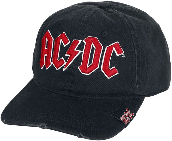 AC/DC Logo Cap zwart Katoen Unisex - Band merch, Bands | bol