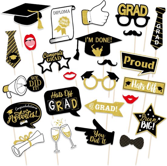 BTH- Fotoprops - Geslaagd - Versiering - Photobooth - Props ...