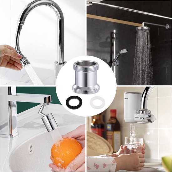 Adapter buitendraad M22 - M24 2 stuks messing dubbele schroefdraad beluchter connector... | bol