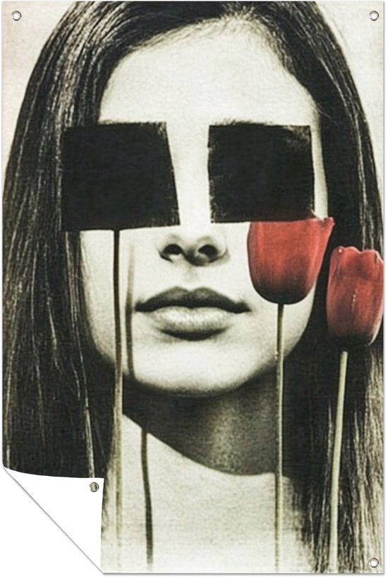 Vrouwelijk portret met tulpen - Vervreemding posters ...