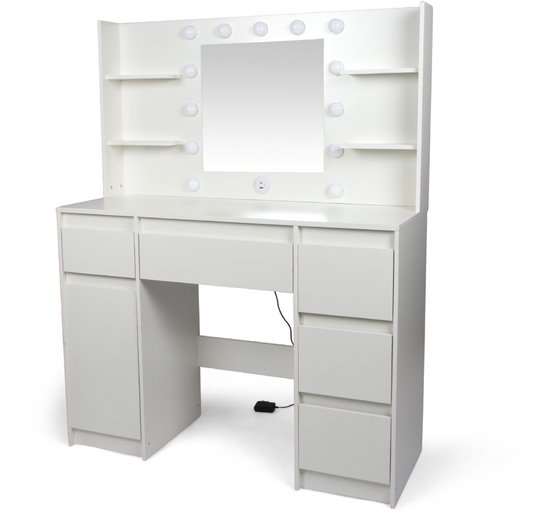 Milton & Oldbrook Kaptafel met LED-verlichting Nora Wit | bol