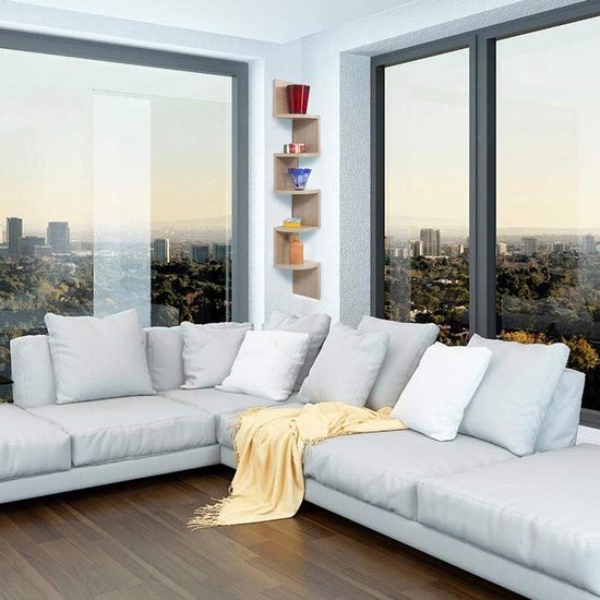 Hoekplank wandplank - modern design - 5 stuks - beige - melaminehout ...