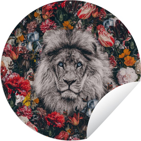 Garden Circle Lions - Fleurs - Couleur - 150x150 cm - Affiche de jardin ...