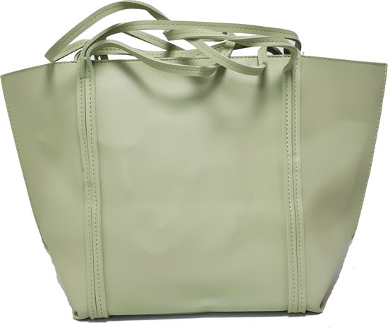 MIHELLA MINT GROENE SHOPPER TAS MET RITSSLUITING | bol