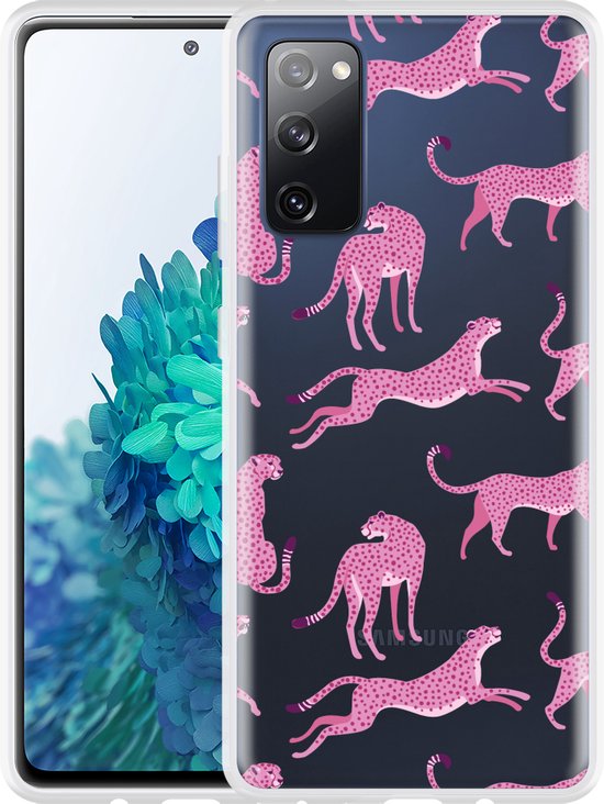 Hoesje Geschikt voor Samsung Galaxy S20 FE Roze Cheeta's | bol