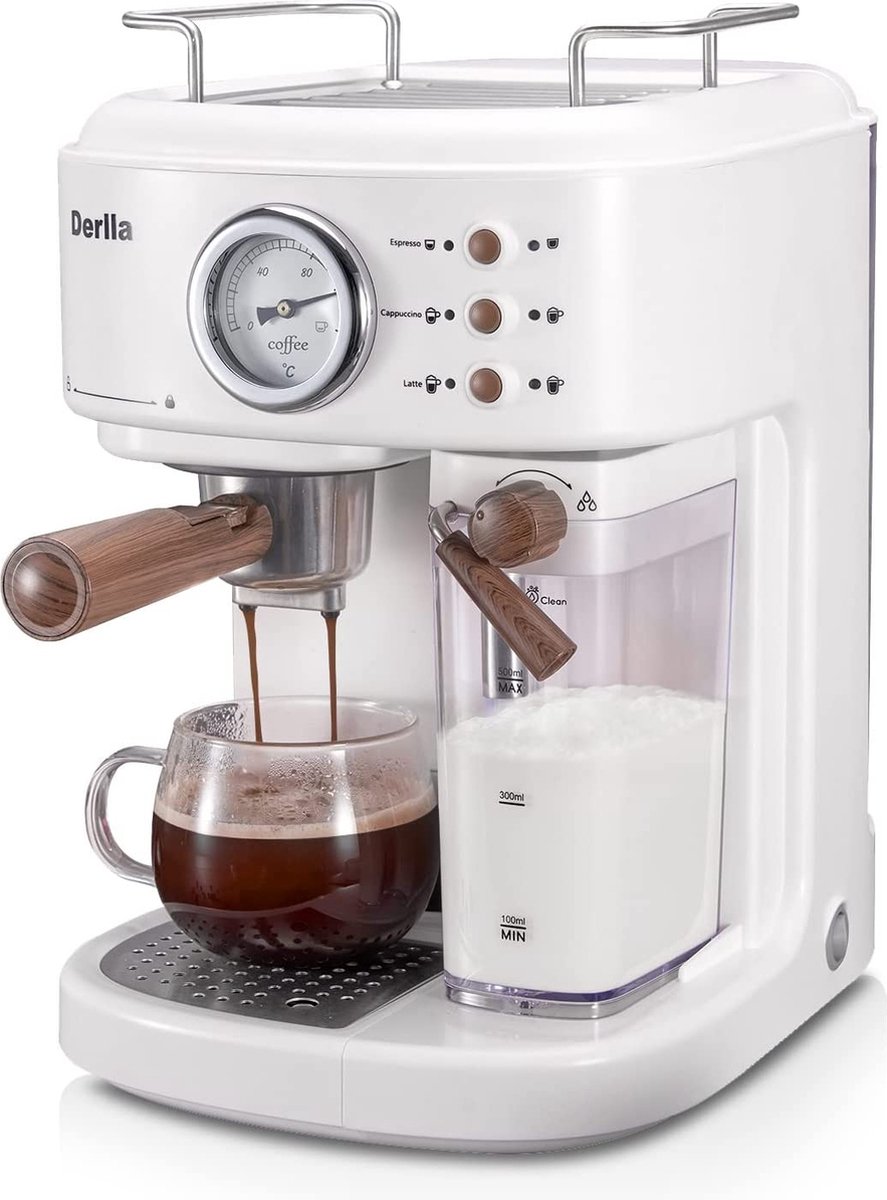 Derlla Retro koffiezetapparaat, espressozeefmachine - 20 bar ...
