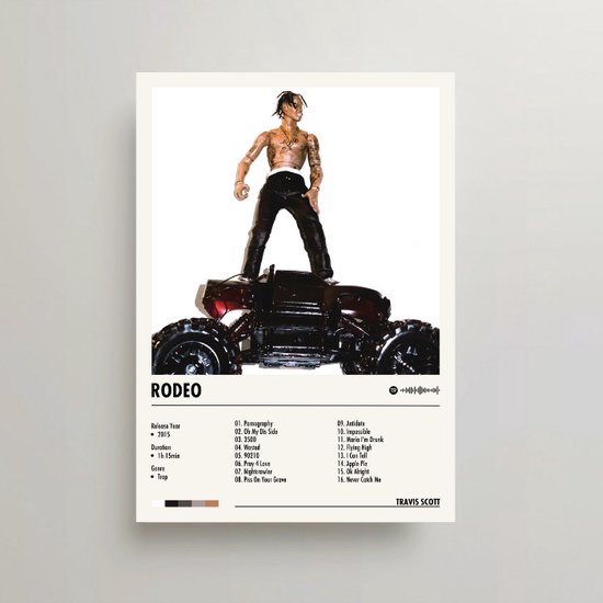 Travis Scott Poster - Rodeo Album Cover Poster - Travis Scott LP - A3 ...