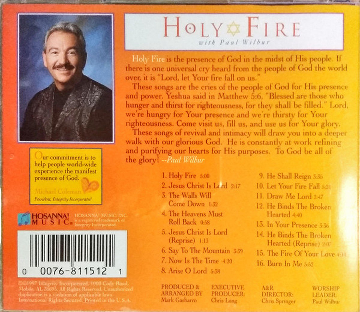 Holy Fire, Paul Wilbur | CD (album) | Muziek | bol.com