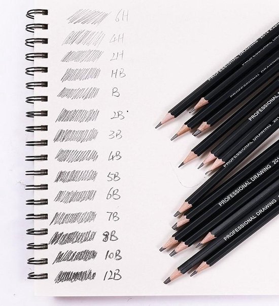 Crayons à Crayons à dessin à croquis professionnels en graphite - 14 pièces - 12B 10B... | bol.com