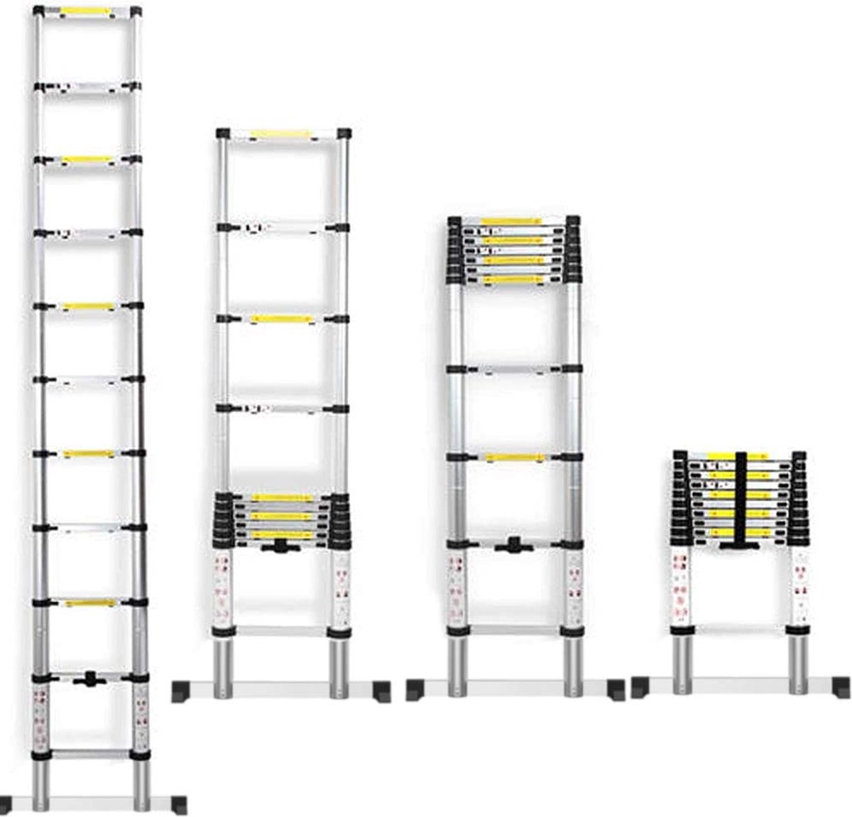 Telescoop ladder alu 3.8M telescopische ladder, dwarsbalk aluminium ...