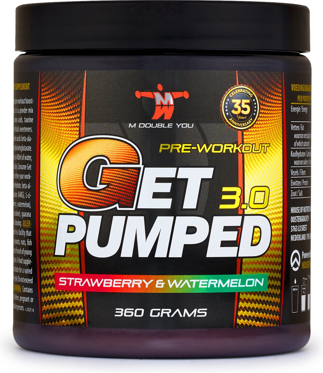 Get Pumped 3.0 Pre-Workout (Strawberry/Watermelon - 360 gram) - M ...