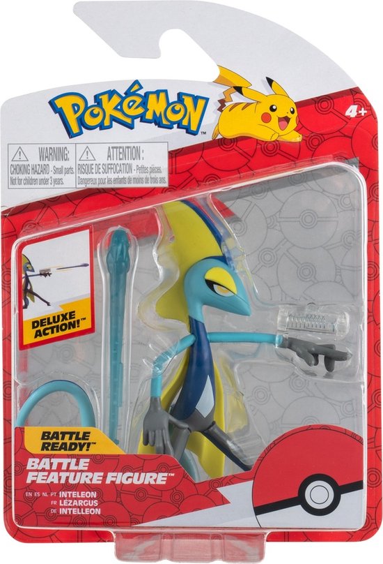 Inteleon – Pokémon Battle Feature Figure + Pokemon Balpen + 5 Pokemon ...