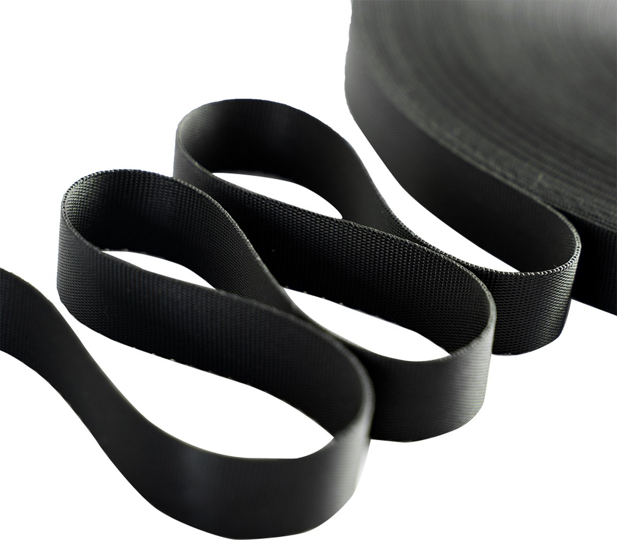 Nylon band webbing rol 45 meter 20mm Breed Zwart | bol.com
