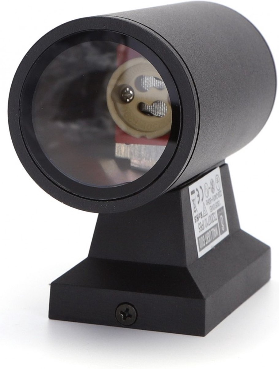 Buitenlamp rond zwart | enkele GU10 lampvoet voor één spot | waterdicht ...