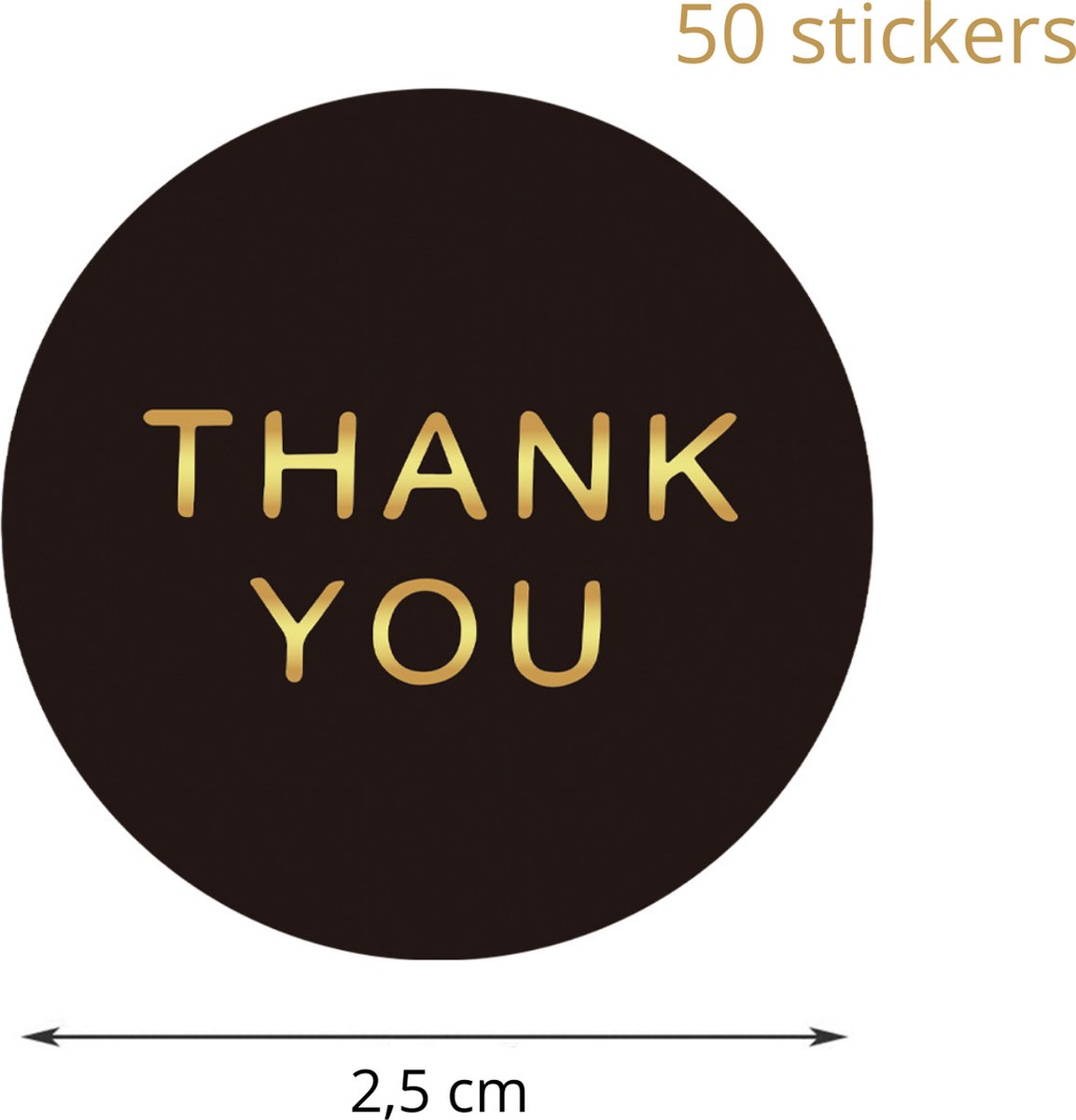 Thank you stickers - 50 stuks - 25 mm - Bedankt stickers - Small ...