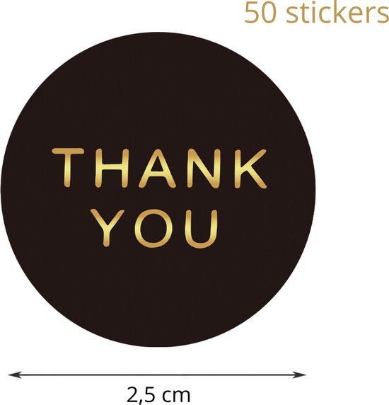 Thank you stickers - 50 stuks - 25 mm - Bedankt stickers - Small business packaging -... | bol.