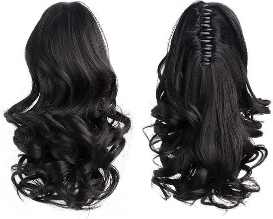 Premium Synthetic Fiber Grip-in Ponytail/ Ponytail met Klem (#1b) Jett ...