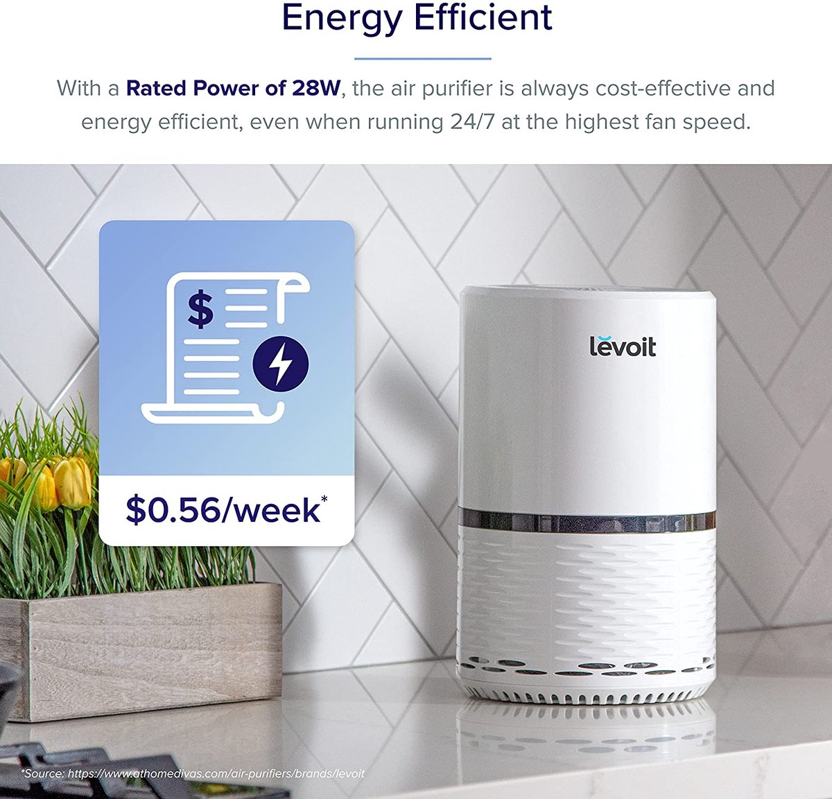 LEVOIT H13 HEPA luchtreiniger voor mensen met een allergie, luchtfilter ...