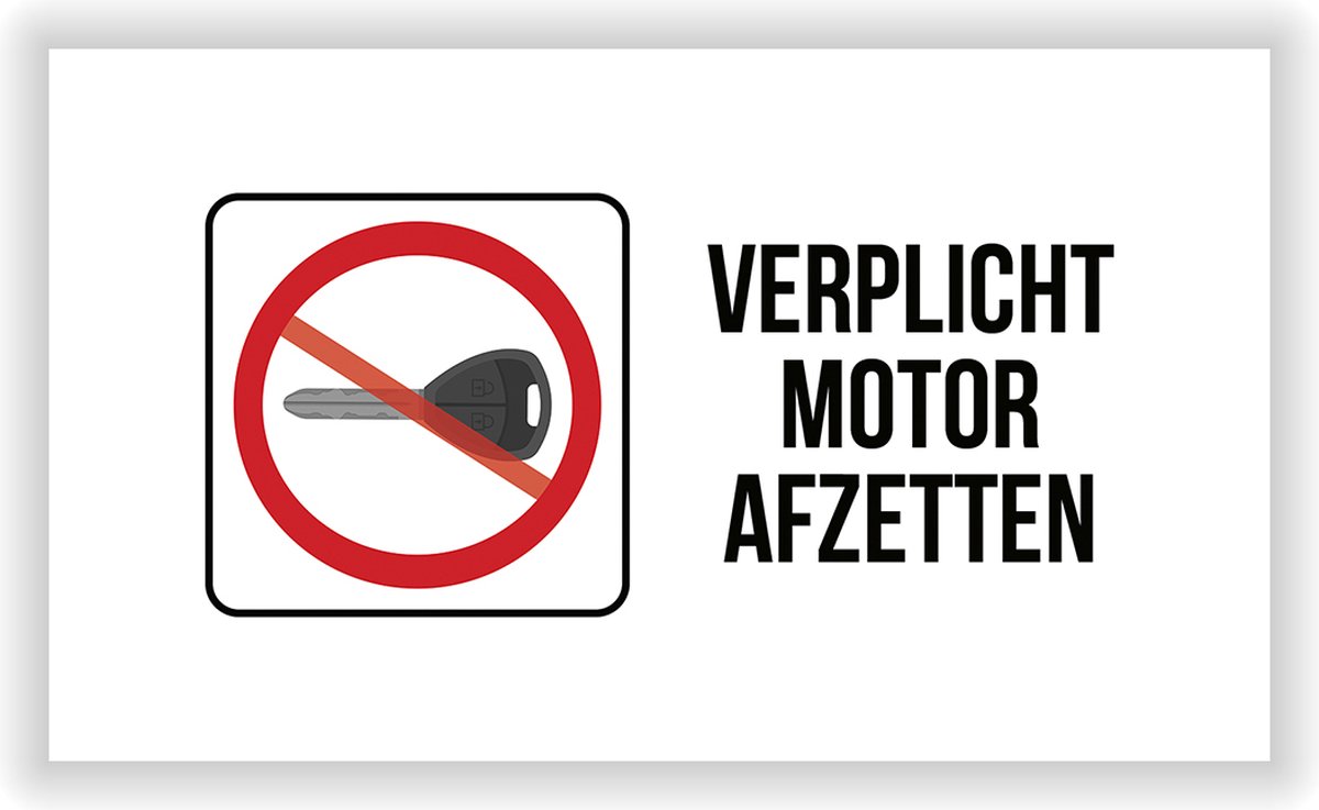 Stickers | Pictogram | 10 stuks | "Motor verplicht afzetten ...