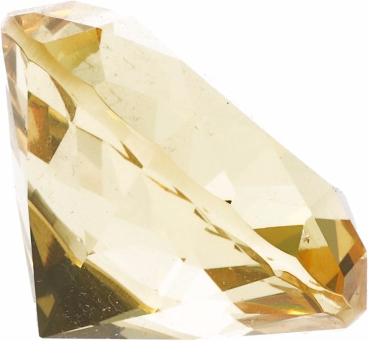 Fausses pierres précieuses/diamants en verre de 4 cm de diamètre jaune ...