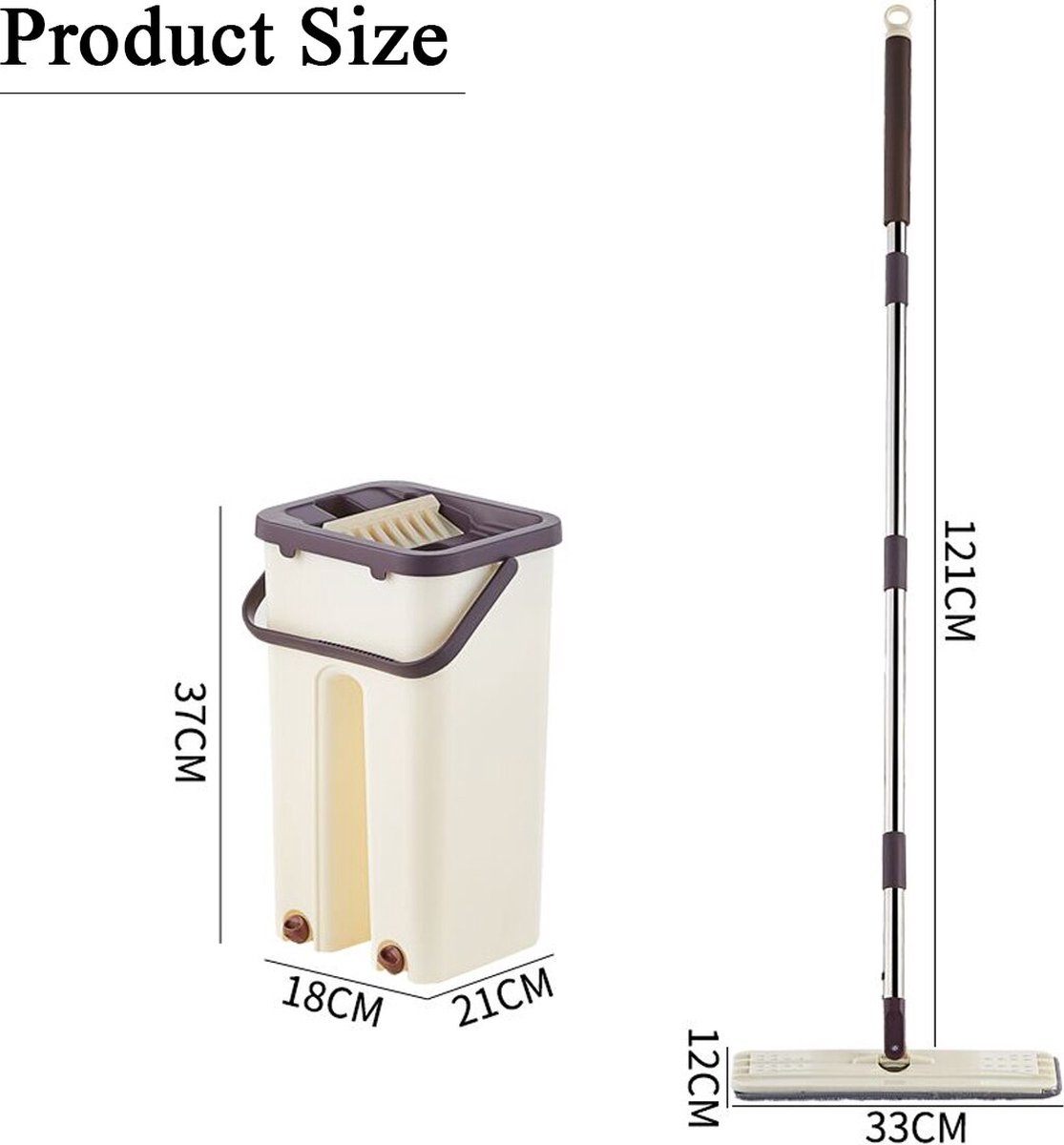 Mop - Mop Set - Vloermop - Mop met Steel - Mopsysteem - Mopset met ...