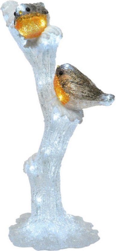 Kerstverlichting figuren voor buiten - Verlichte roodborstjes op een ...