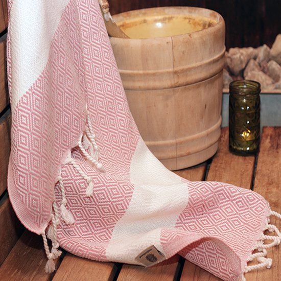 madeathand - Zalm Diamant - BADDOEK - HAMAMDOEK - STRANDLAK - SAUNADOEK ...