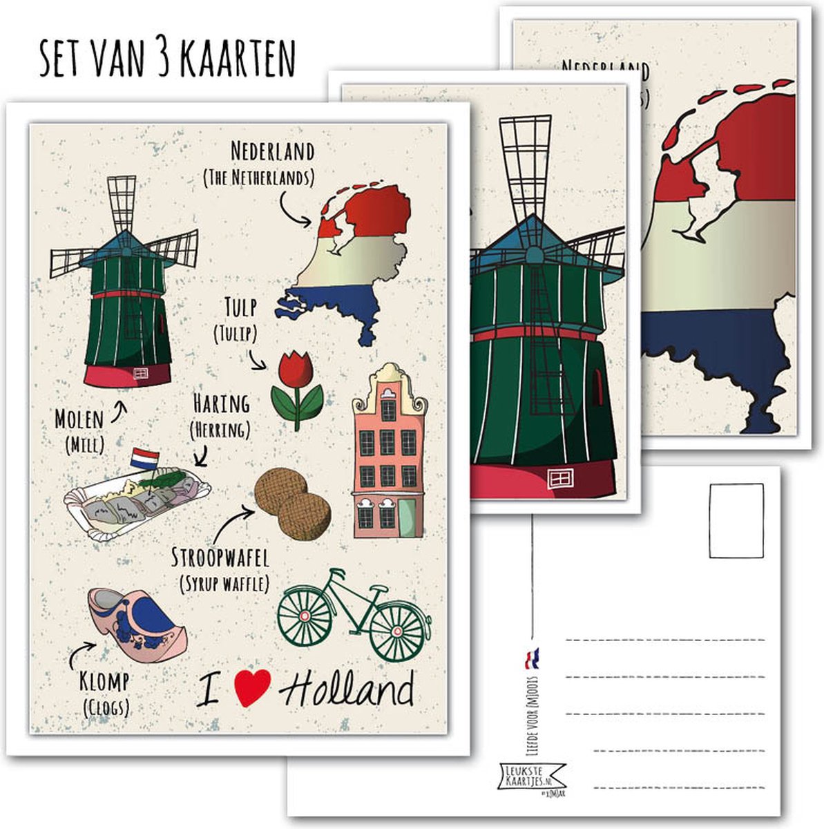 KaartenSet met Hollands Tintje -> Nr 1 (Postcrossing-Typisch-Hollands-Molen-Nederland)... | bol.com