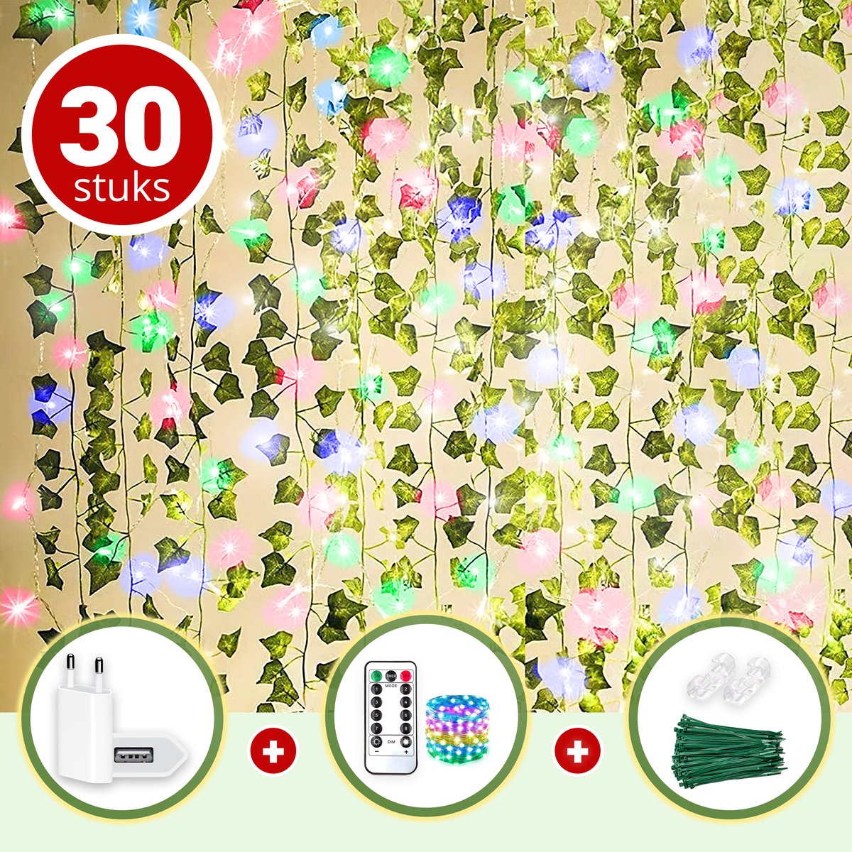 Klimop Slinger met lichtjes – RGB Lampjes Slinger – Sfeervolle ...